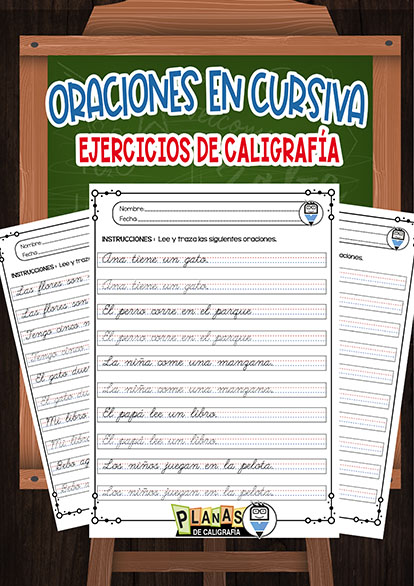 Oraciones en Letra Cursiva para imprimir - Planas de Caligrafía